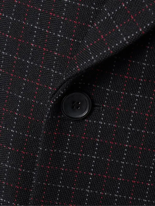 Wardrobe.NYC Double-breasted Checked Overcoat - Black