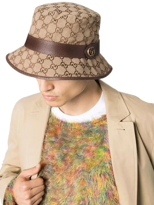 Gucci Gg Monogram Bucket Hat - Brown
