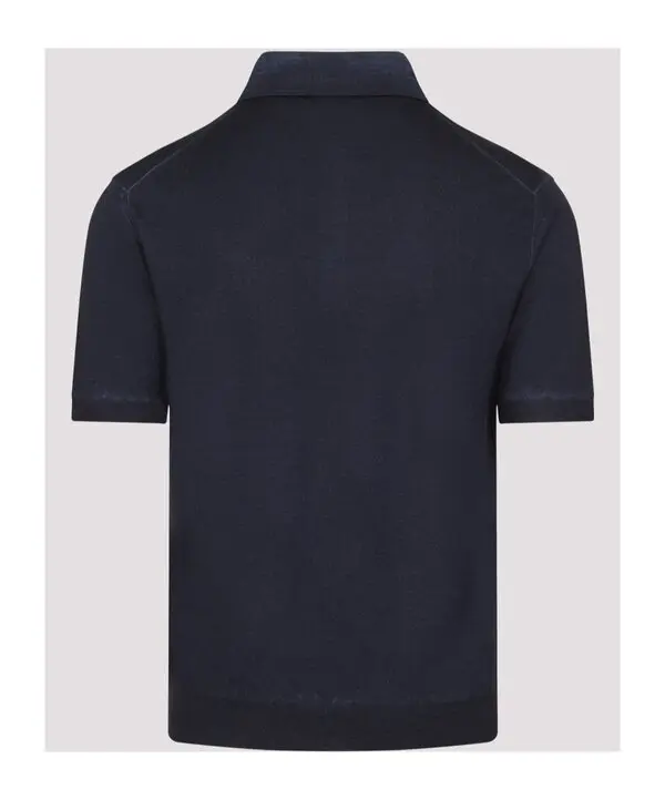 Prada Logo-embroidered Knitted Polo Shirt