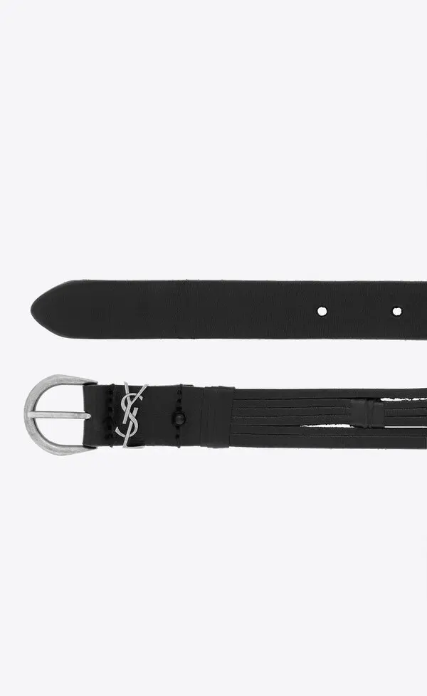 Saint Laurent Croissant De Lune Buckled Thin Belt
