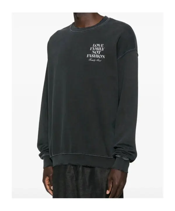 FAMILY FIRST Long-sleeved Crew Neck Sweatshirt - Black