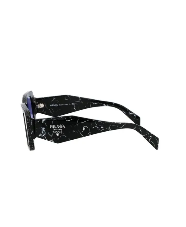 Prada Oversized Rectangular-frame Sunglasses With Logo And Purple Lenses