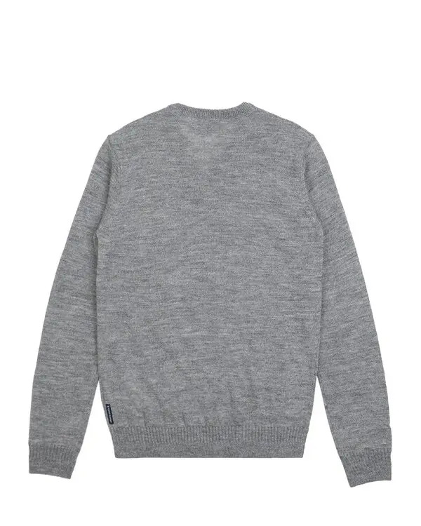 Emporio Armani V-neck Pullover With Logo Detail - Gray