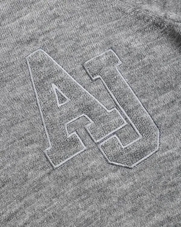 Emporio Armani V-neck Pullover With Logo Detail - Gray
