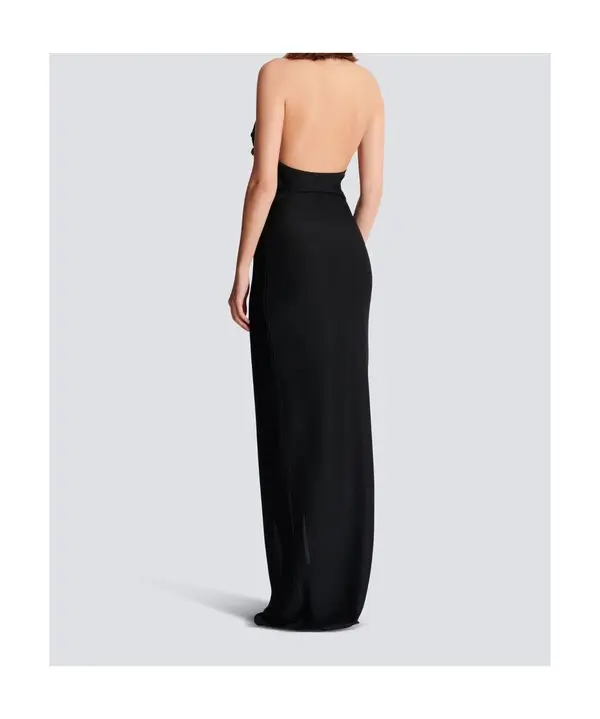 Balmain Long Halterneck Knit Dress