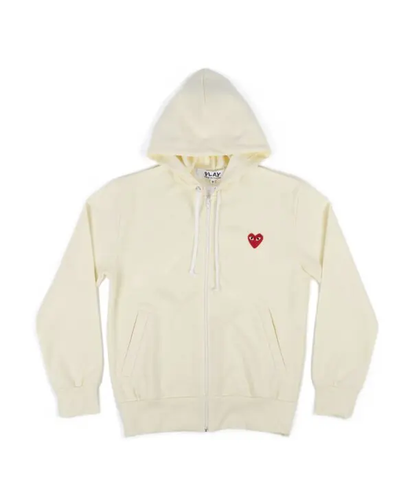 Play Comme Des Garcon Long-sleeved Hooded Sweater With Heart Patch