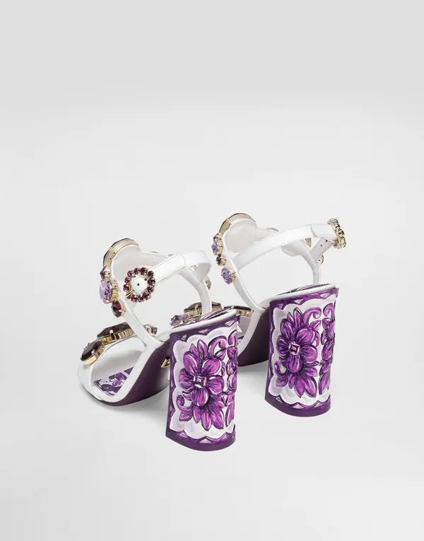 Dolce & Gabbana Embellished Graphic Block Heel Sandals