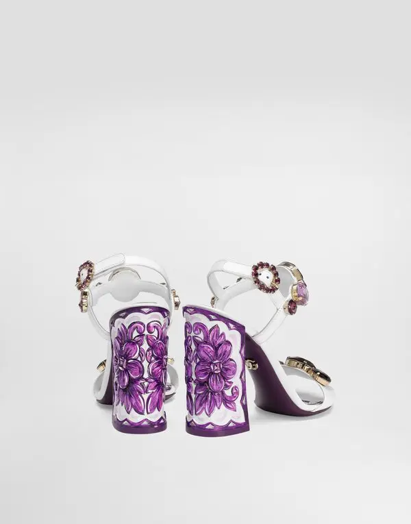 Dolce & Gabbana Embellished Graphic Block Heel Sandals