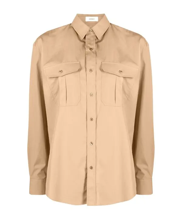 Wardrobe.NYC Oversize Cotton Shirt - Nude