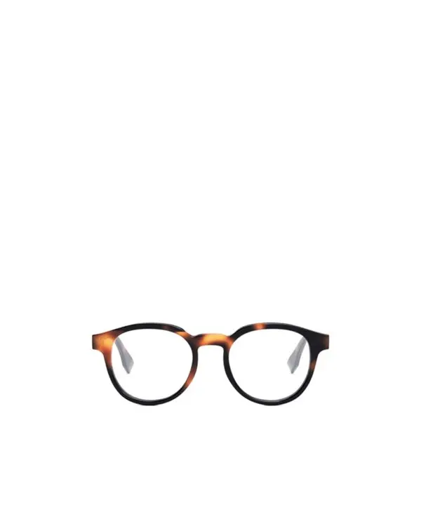 Fendi Round Frame Glasses With Logo Detail - Black