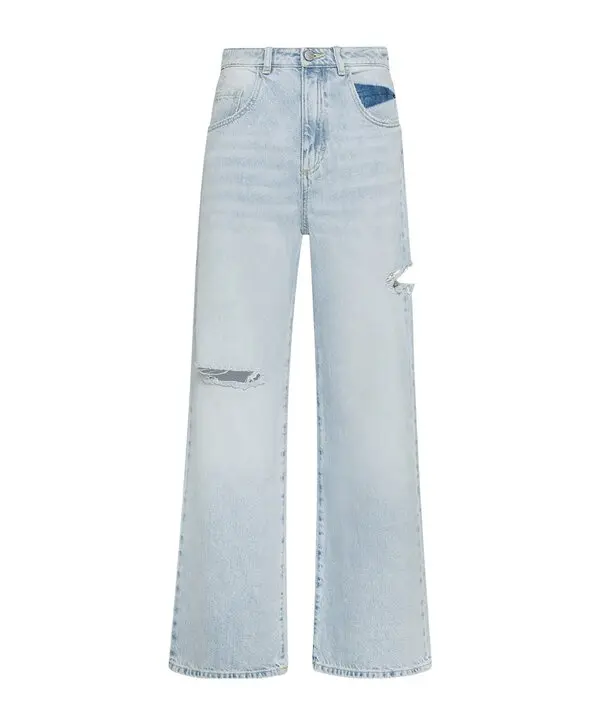 ICON DENIM LOS ANGELES Poppy Ripped Jeans With Logo Patch