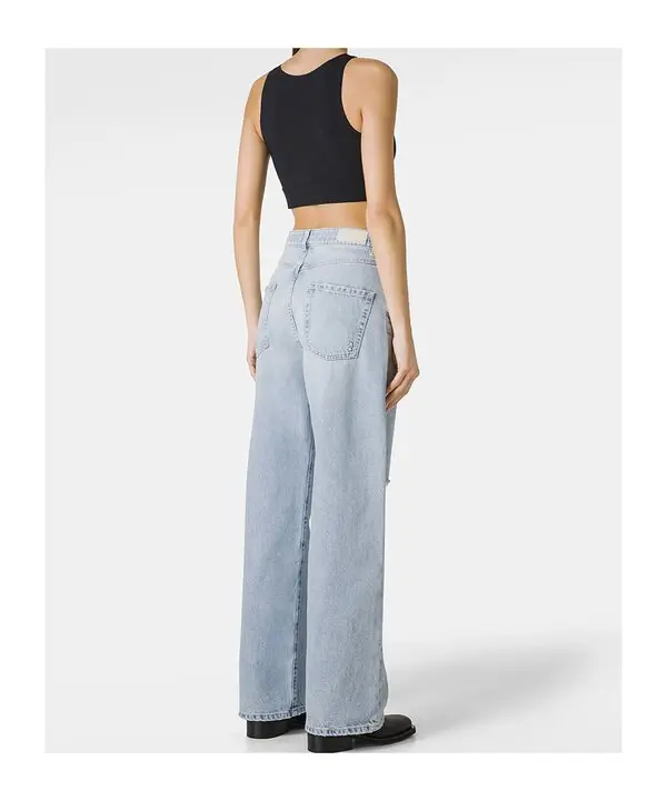 ICON DENIM LOS ANGELES Poppy Ripped Jeans With Logo Patch