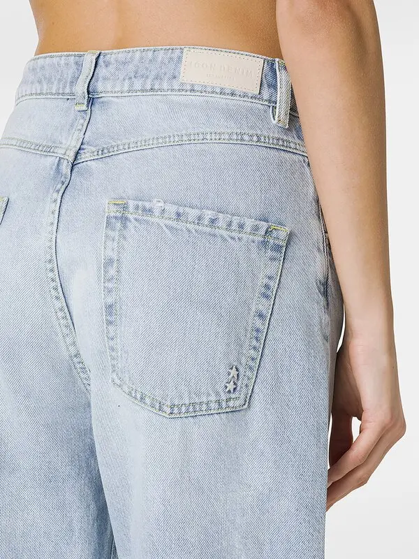 ICON DENIM LOS ANGELES Poppy Ripped Jeans With Logo Patch
