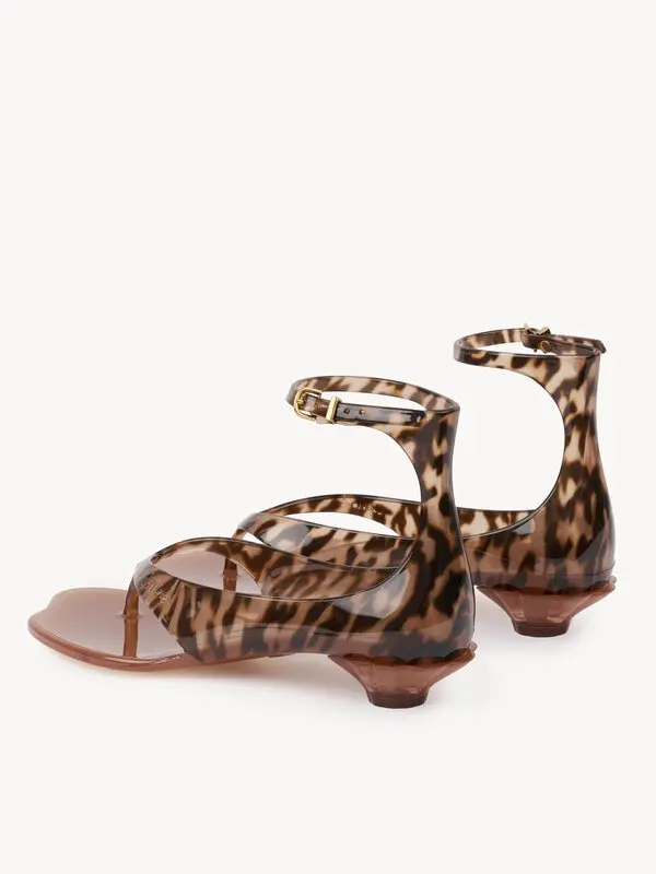 Chloé Jelly Thong Sandals With Ankle Strap - Black-brown