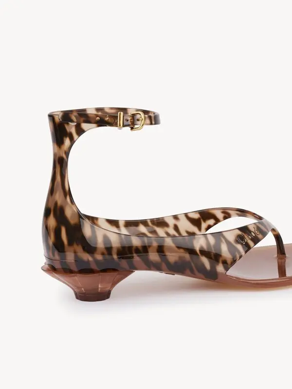 Chloé Jelly Thong Sandals With Ankle Strap - Black-brown