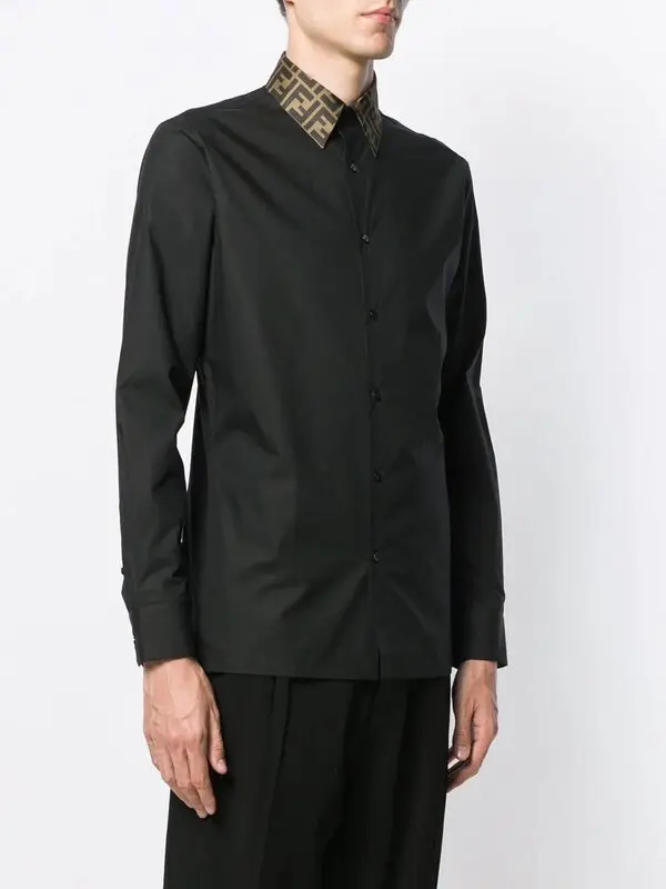 Fendi Long Sleeved Ff Jacquard Shirt