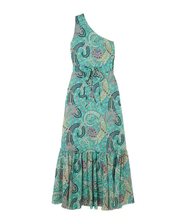 Etro One-shoulder Paisley Print Maxi Dress - Green