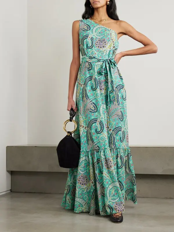 Etro One-shoulder Paisley Print Maxi Dress