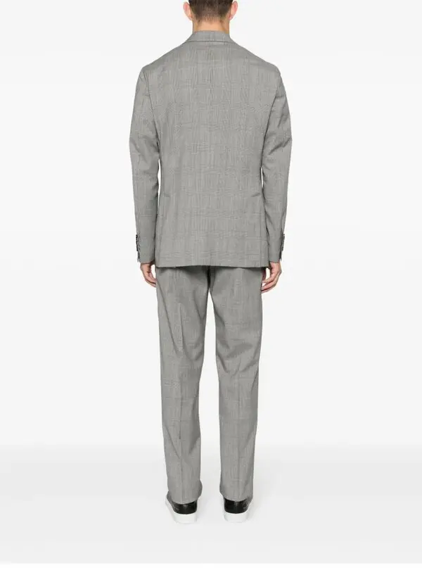 LARDINI Prince-of-wales-check Wool Suit - Gray