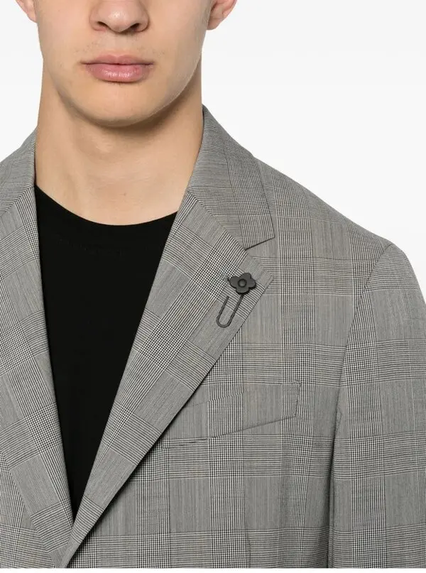LARDINI Prince-of-wales-check Wool Suit - Gray