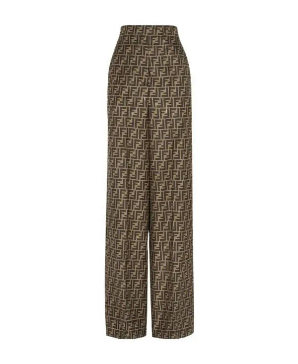 Fendi Allover Ff Printed Straight-leg Pants - Brown