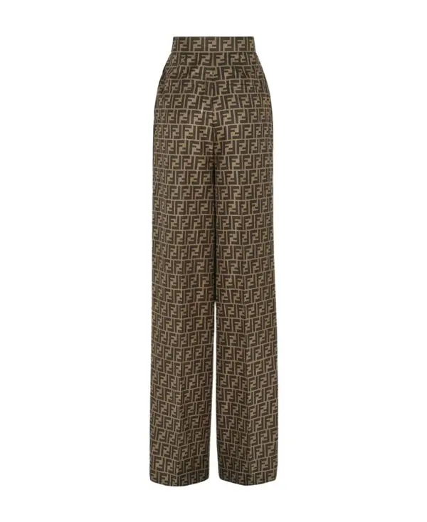 Fendi Allover Ff Printed Straight-leg Pants - Brown