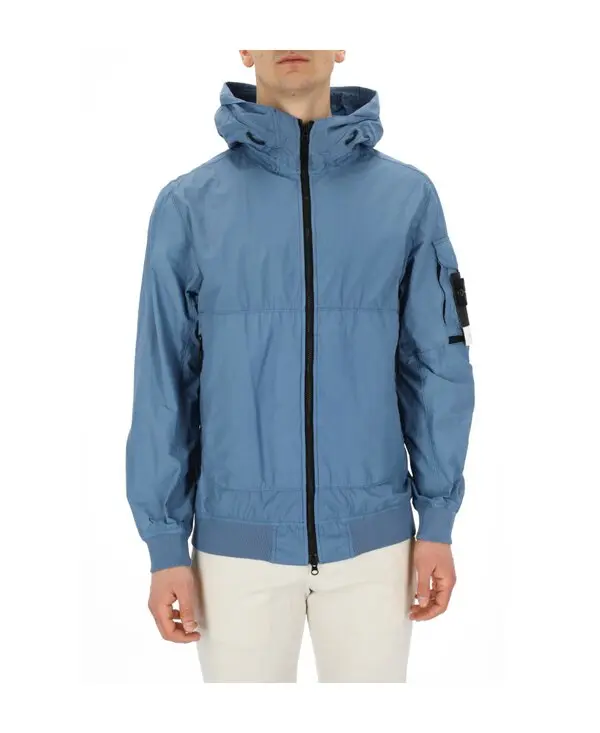 Stone Island Compass Patch Zip-up Hooded Jacket