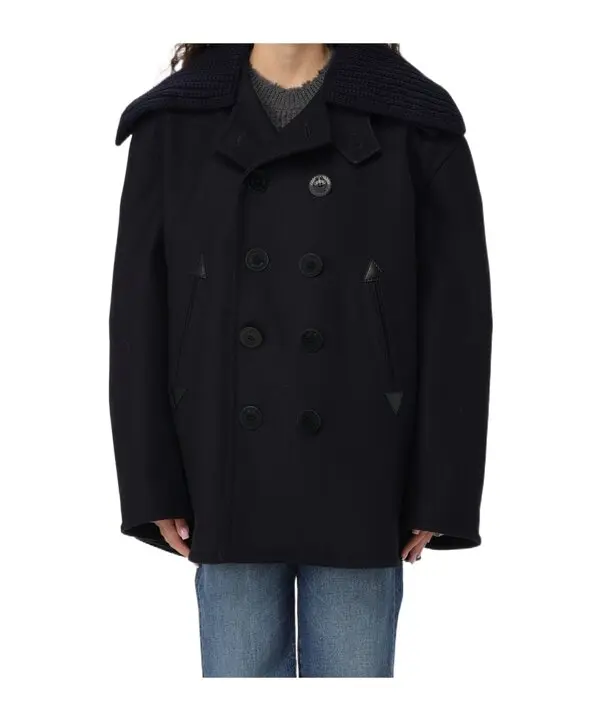 Dsquared2 Double Breasted Long Sleeve Coat - Navy