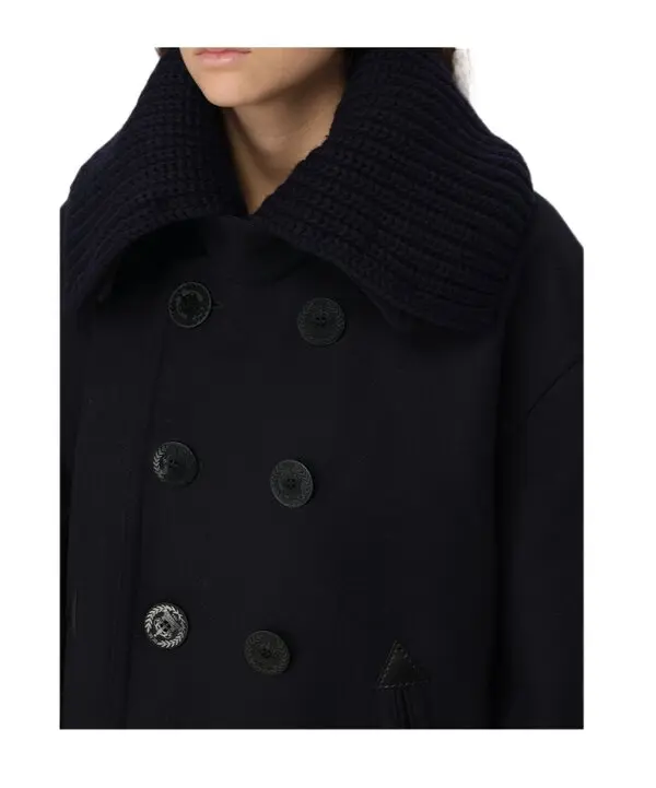 Dsquared2 Double Breasted Long Sleeve Coat - Navy