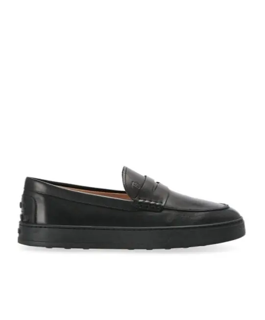 TOD'S Leather Loafers With Graphic Pattern