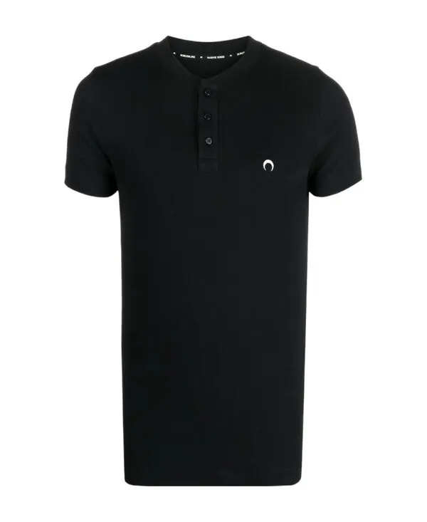 MARINE SERRE Crescent Moon-embroidered Top - Black