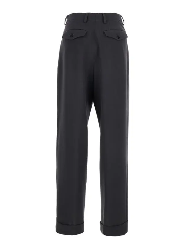 Dries Van Noten Belt Loop Casual Pants - Black