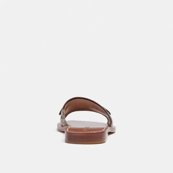 COACH Logo Jacquard Slip-on Slippers With Clasp Detail