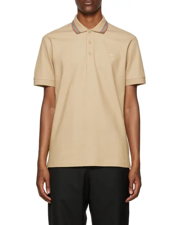 Burberry Logo Embroidered Short Sleeved Polo Shirt