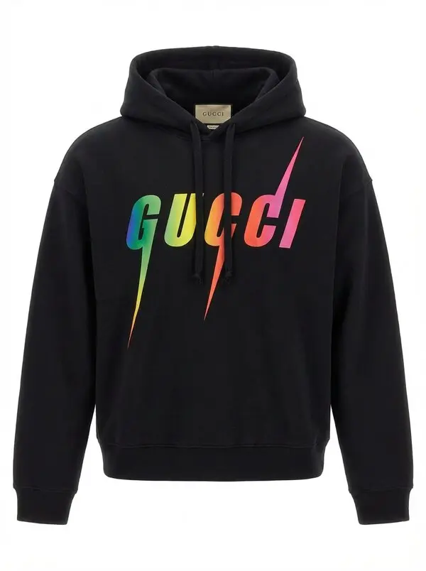 Gucci Logo Print Cotton Hoodie