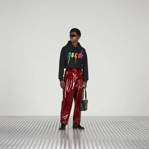 Gucci Logo Print Cotton Hoodie