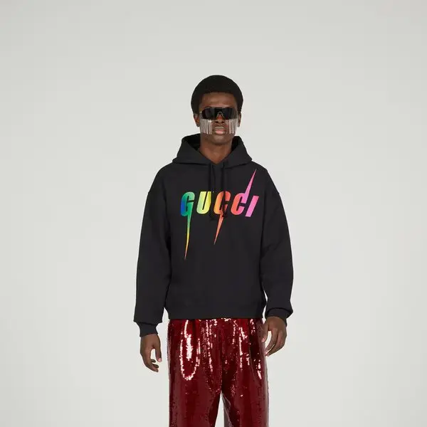 Gucci Logo Print Cotton Hoodie