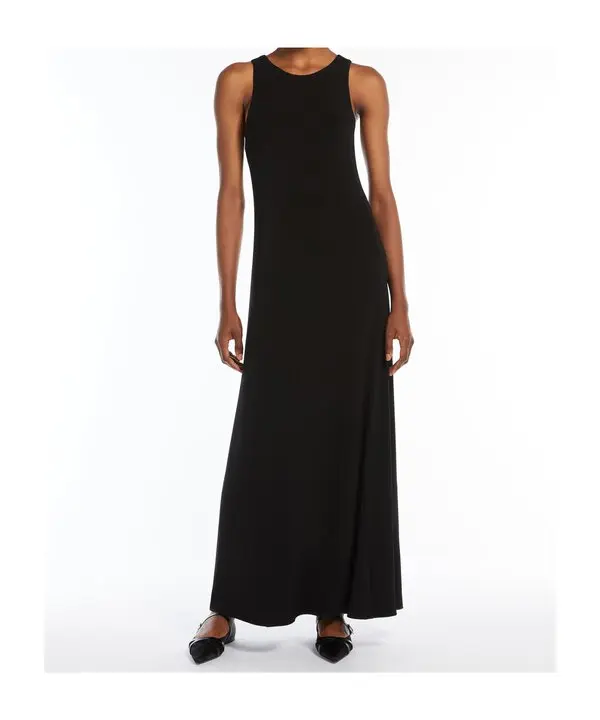 Max Mara Pompei Crewneck Sleeveless Maxi Dress - Black
