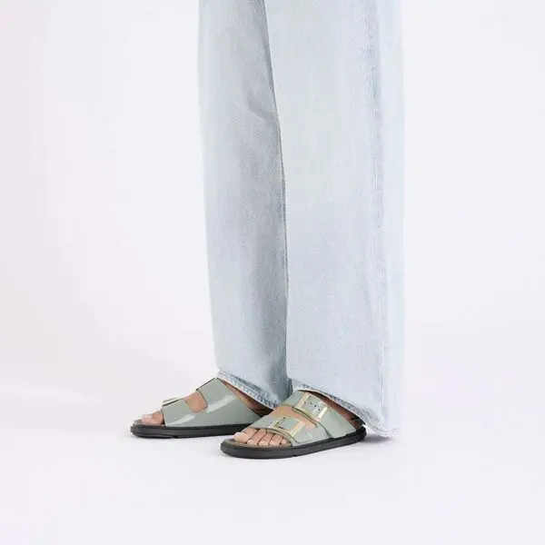 BIRKENSTOCK Karl Lagerfeld Arizona Droplet Buckle Sandals - Sage