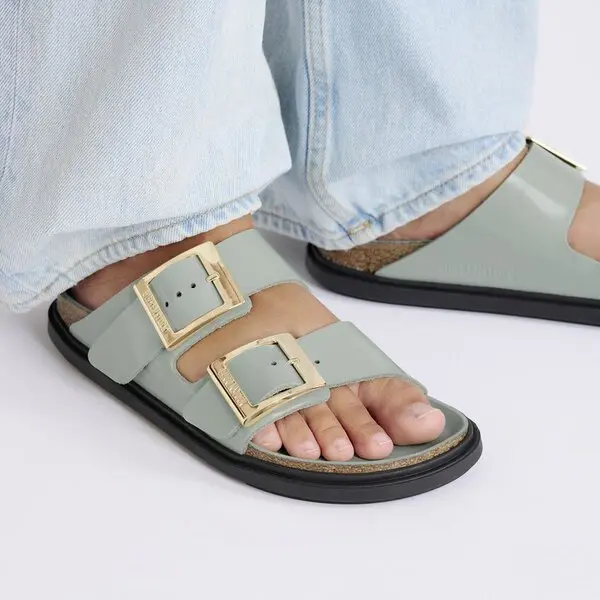 BIRKENSTOCK Karl Lagerfeld Arizona Droplet Buckle Sandals - Sage