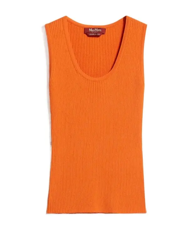 Max Mara Ribbed Round Collar Vest
