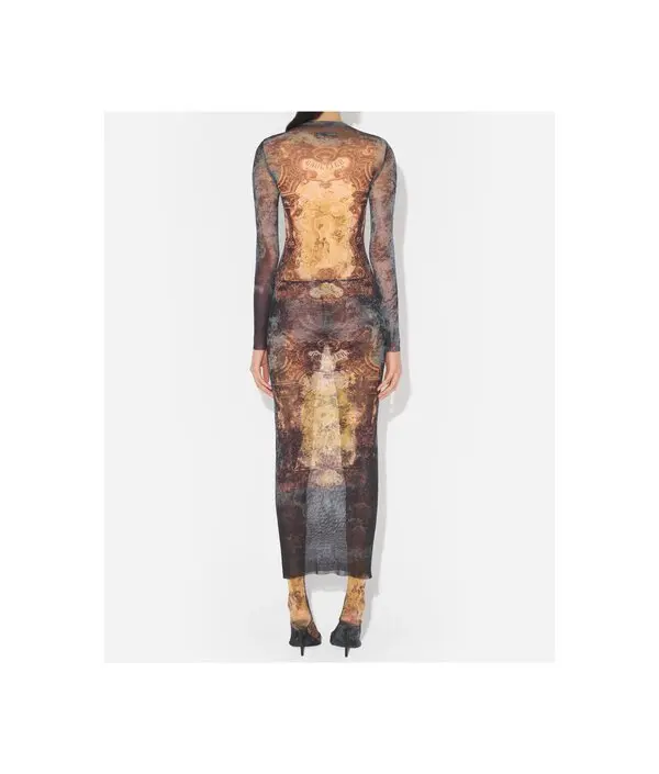 JEAN PAUL GAULTIER Printed Long Sleeve Dress - Gray