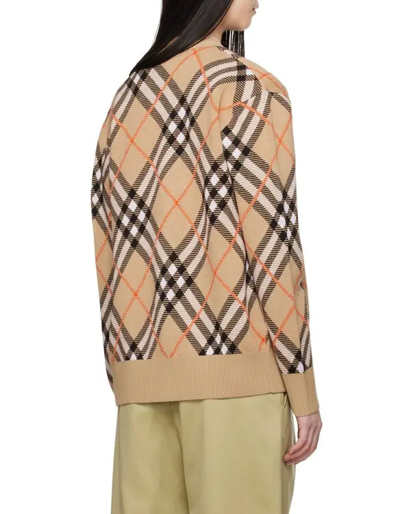 Burberry Checked V-neck Buttoned Cardigan