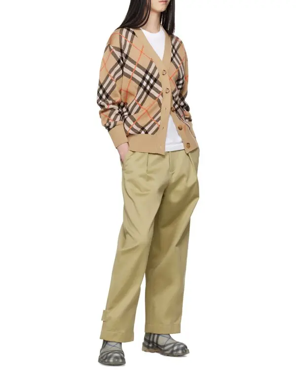Burberry Checked V-neck Buttoned Cardigan