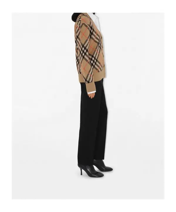 Burberry Checked V-neck Buttoned Cardigan