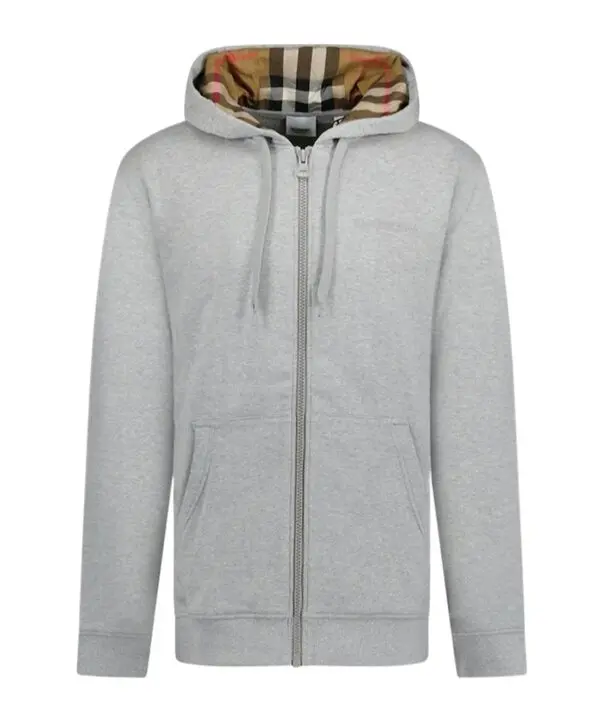 Burberry Zip-up Hooded Sweatshirt - Grey