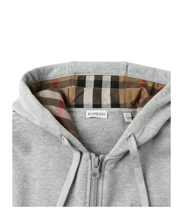 Burberry Zip-up Hooded Sweatshirt - Grey