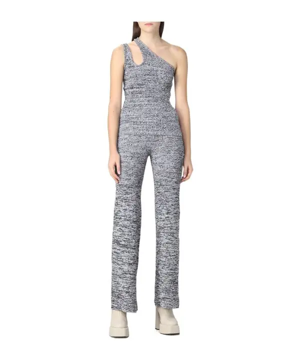 REMAIN BIRGER Cut-out One-shoulder Fine Knit Top