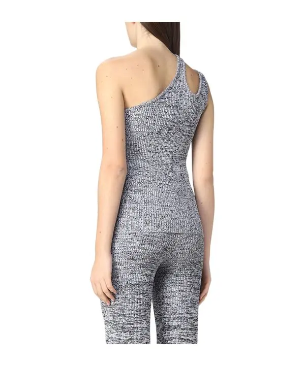 REMAIN BIRGER Cut-out One-shoulder Fine Knit Top