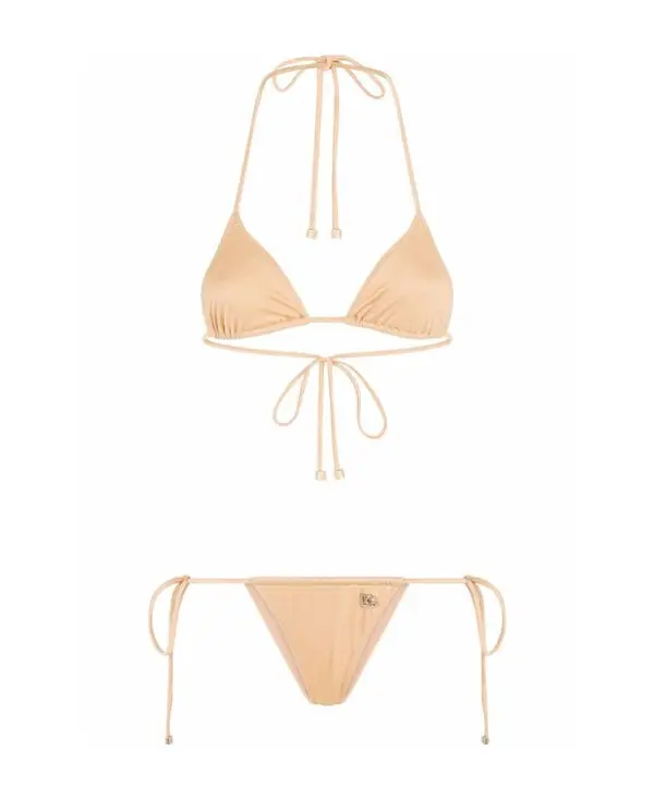 Dolce & Gabbana Halterneck Triangle Bikini - Nude